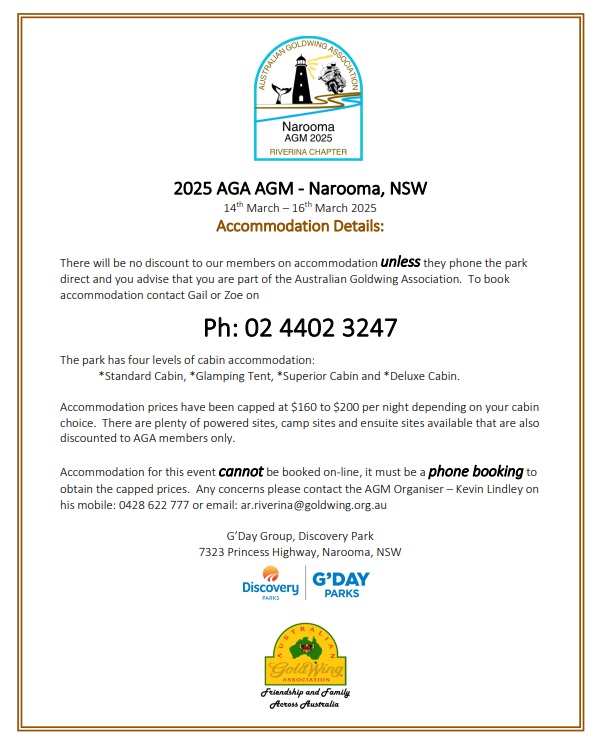 AGM Notices – Australian Goldwing Association